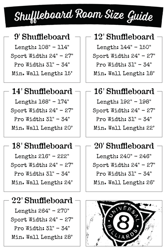 Room Size Planning Guide – Universal Billiards