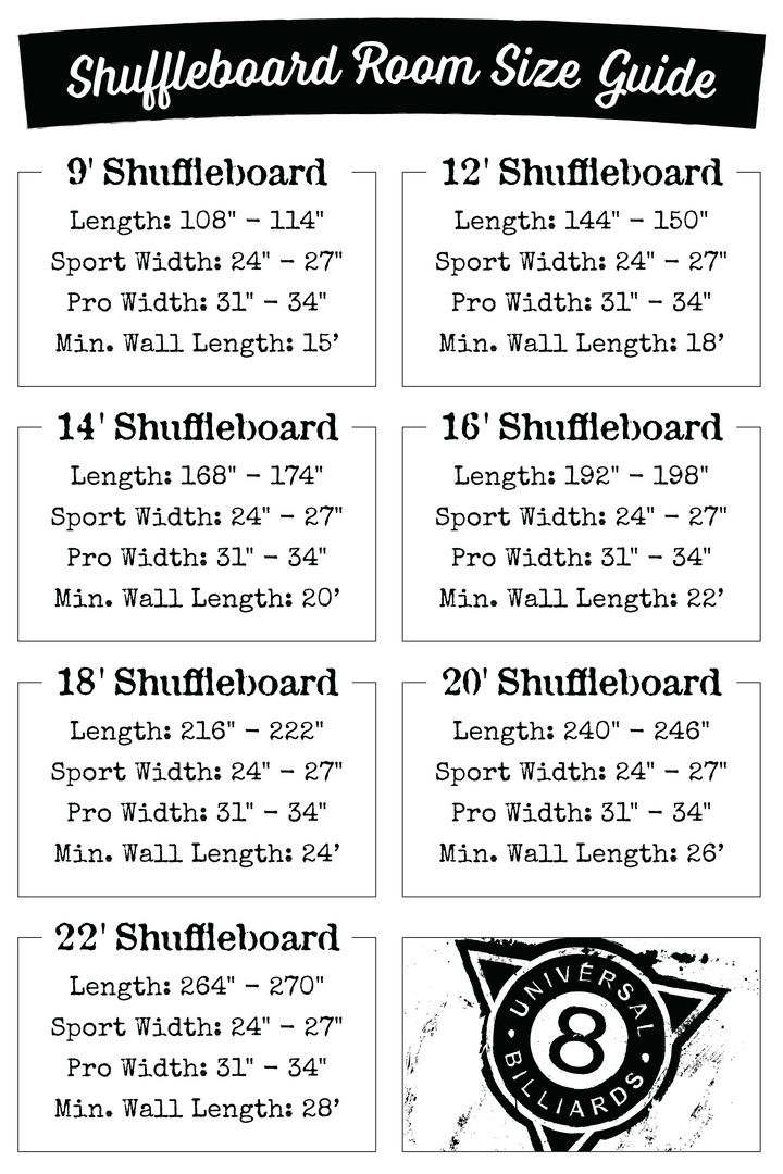 Room Size Planning Guide – Universal Billiards